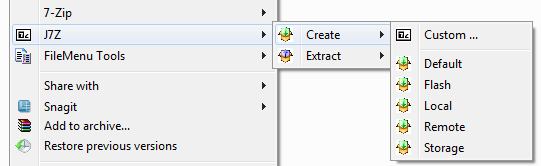 J7Z is an Alternative GUI For 7-Zip